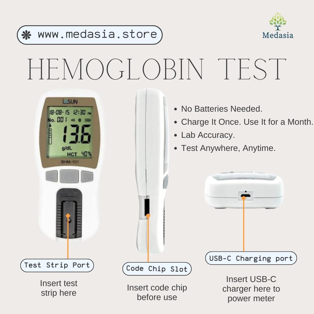 Anemia test kit-Hemoglobin Meter Professional Grade At-Home Test | Easy ...