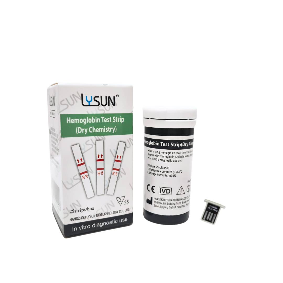 LYSUN Hemoglobin Test Strips 25 Counts With Capillary Tubes and Lancets ...